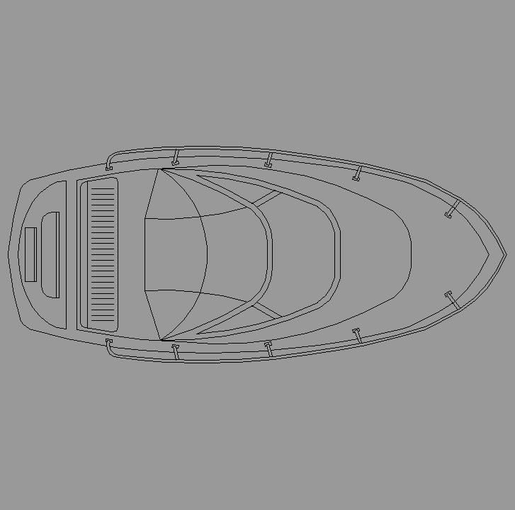 Cad-Projects - Biblioteca Bloques Autocad - Yate - Vista de Yate en Planta
